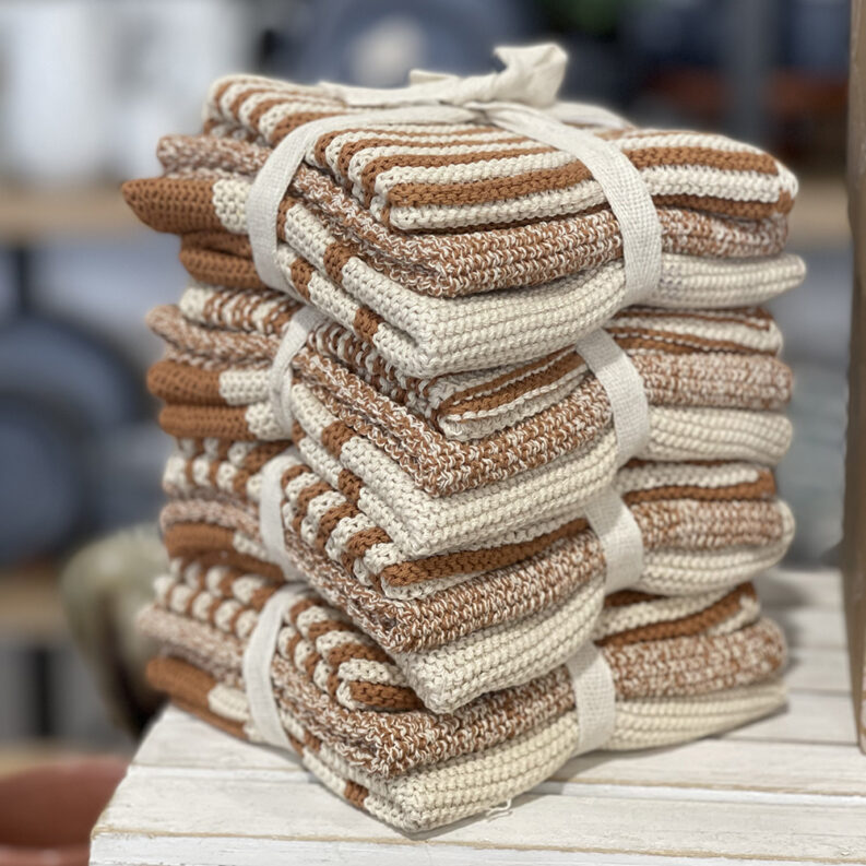 Set of 3 Cotton Dish Cloths - Rust - Humble Home